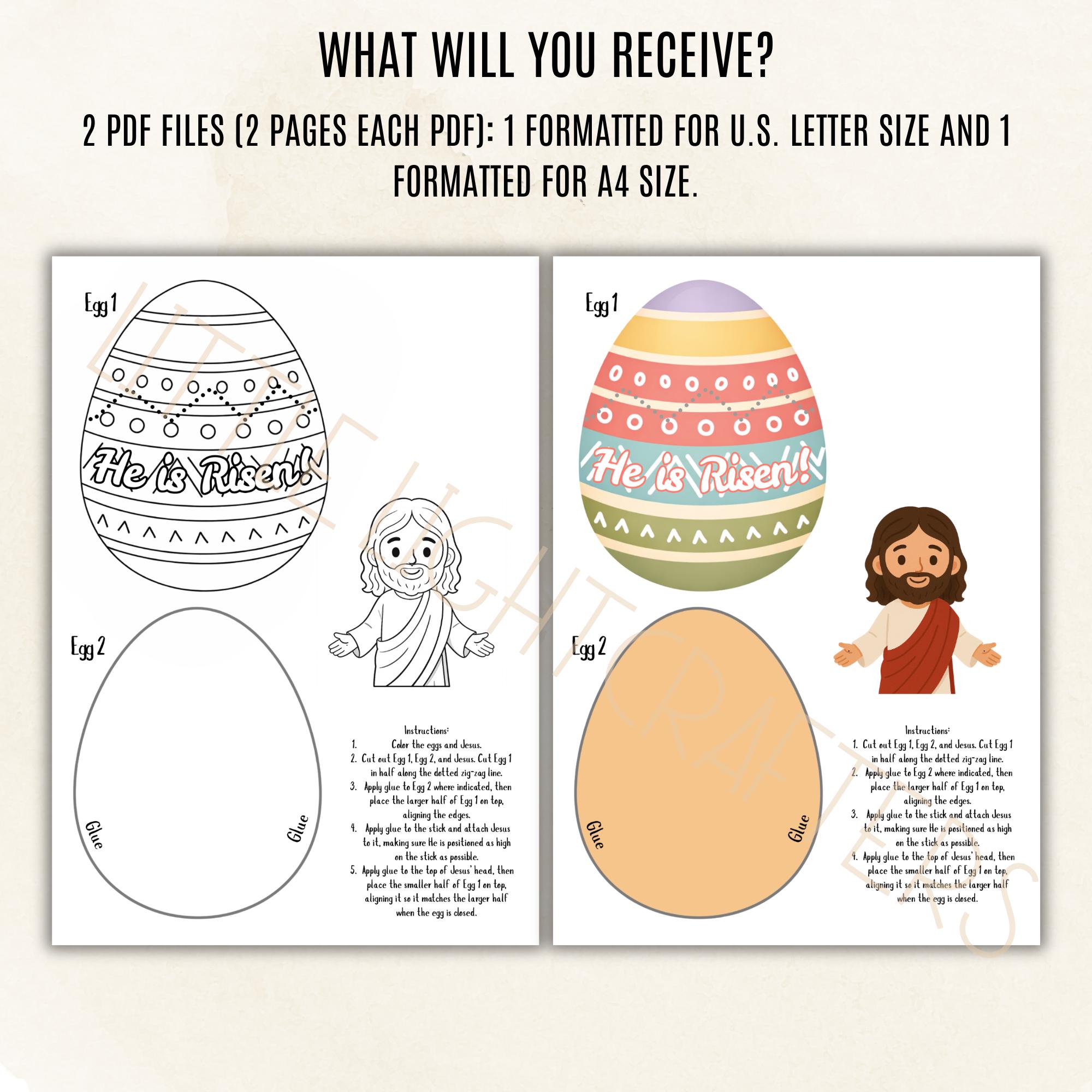 Easter Egg Craft, Holy Week Story for Kids, Bible Printable Activity ...