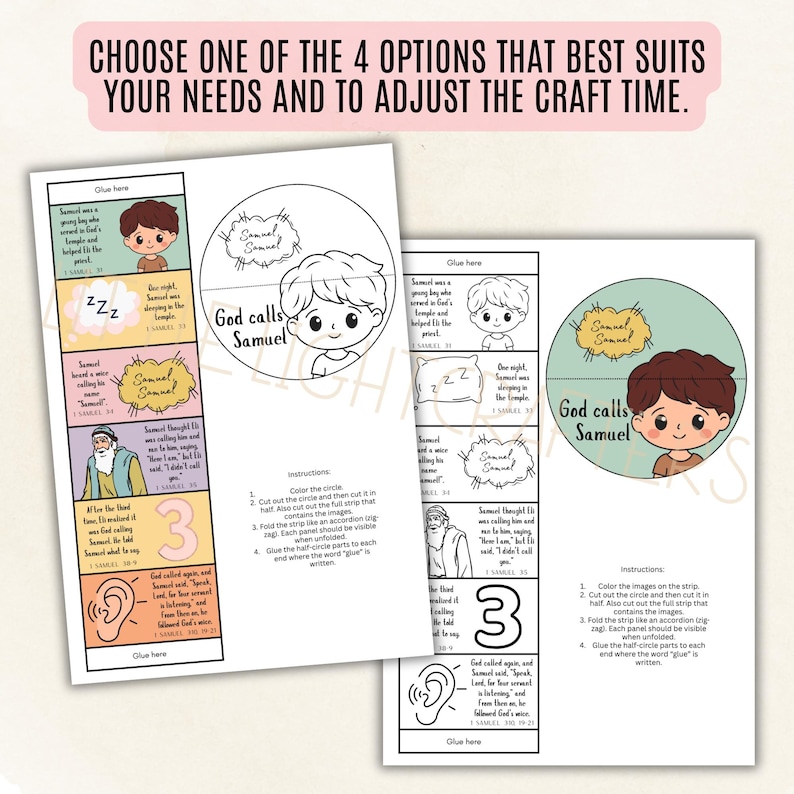 God Calls Samuel Folding Surprise Craft, Samuel Story for Kids, Bible ...