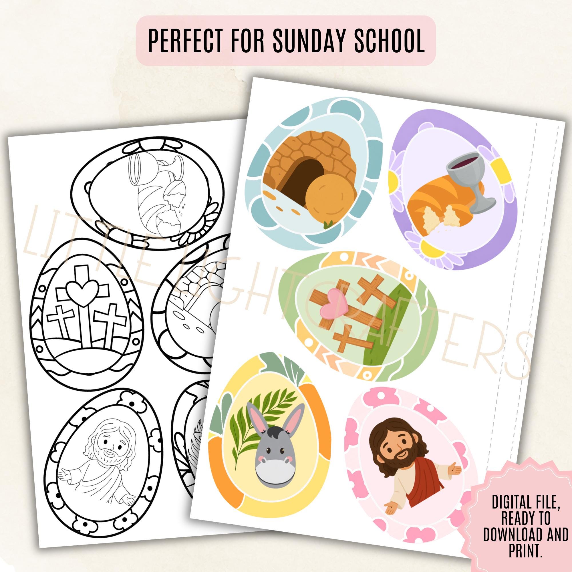 Easter Story Egg 3D Craft, Coloring Paper for Kids, Bible Printable ...