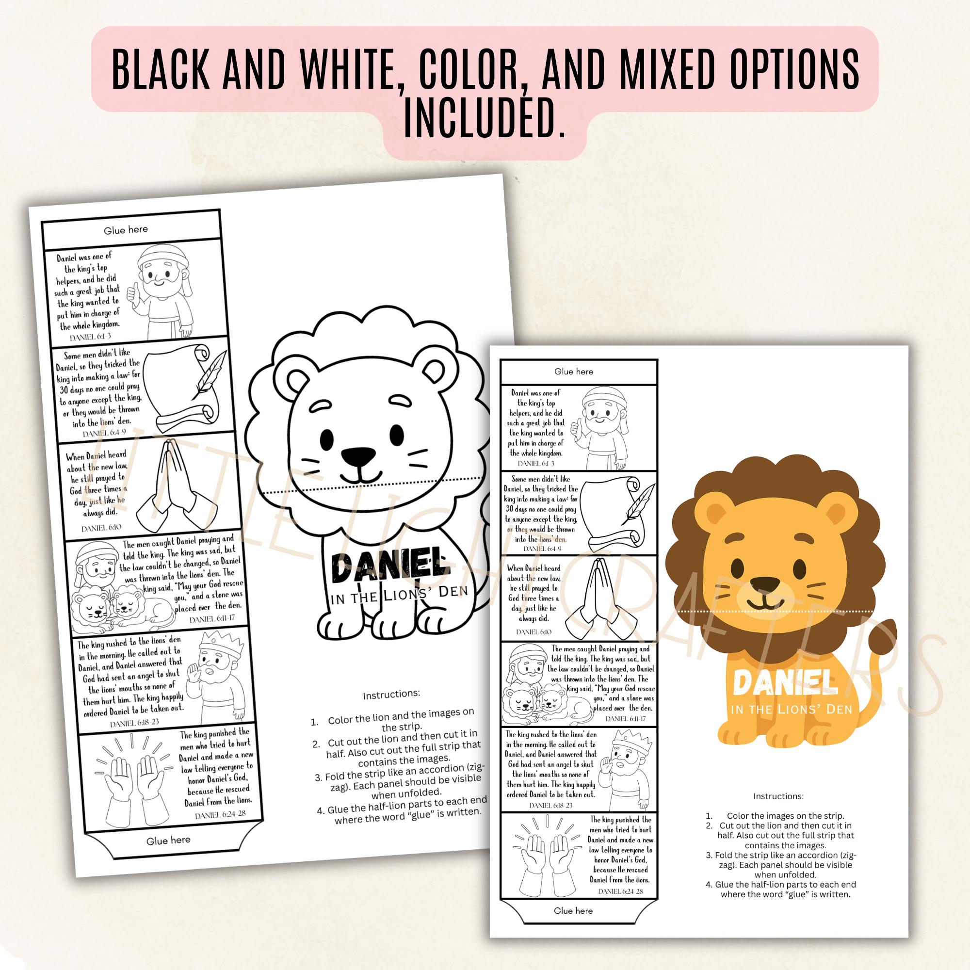 Daniel in the Lions' Den Folding Surprise Craft, Daniel Story for Kids ...