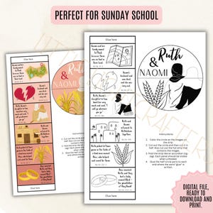 Ruth and Naomi Folding Surprise Craft, Church Story for Kids, Bible ...