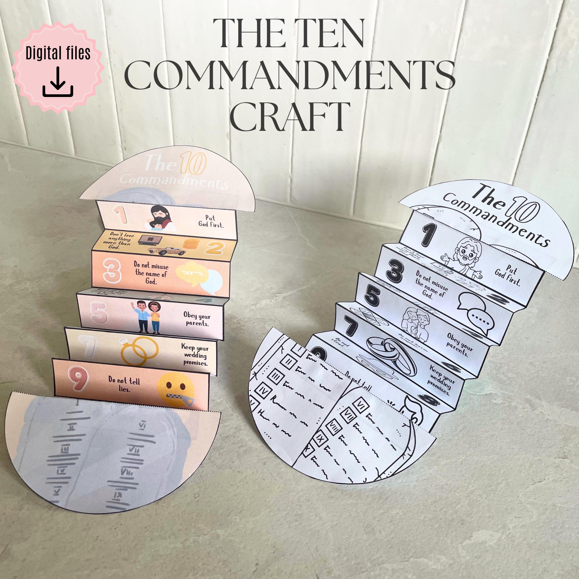 The Ten Commandments Folding Surprise Craft, Moses Story for Kids ...