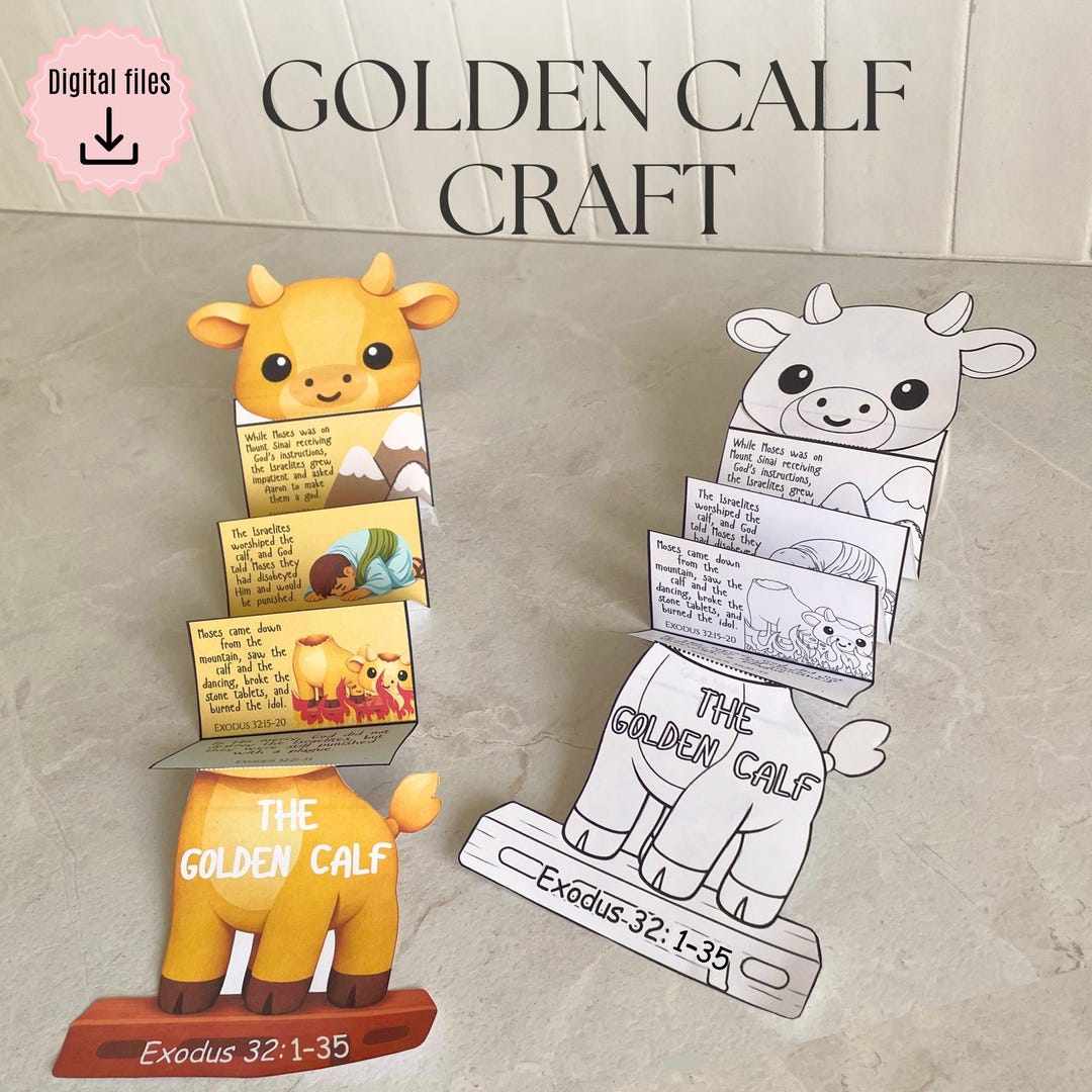 The Golden Calf Folding Surprise Craft, Moses Story for Kids, Bible ...