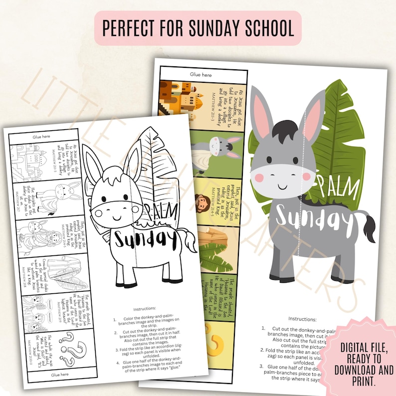 Palm Sunday Folding Surprise Craft, Holy Week Story for Kids, Bible ...