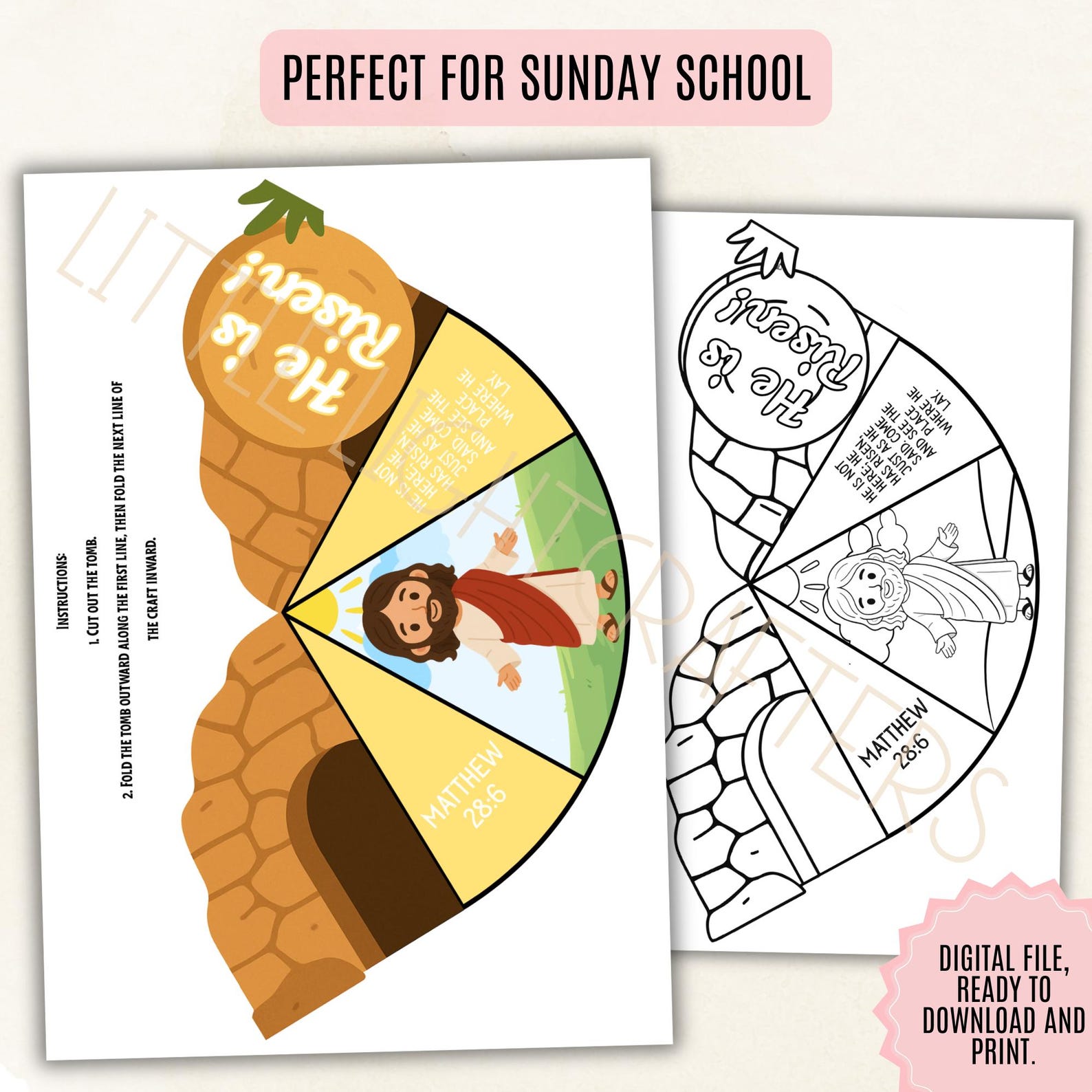 Easter Story Folding Surprise Craft, Holy Week Story for Kids, Bible ...