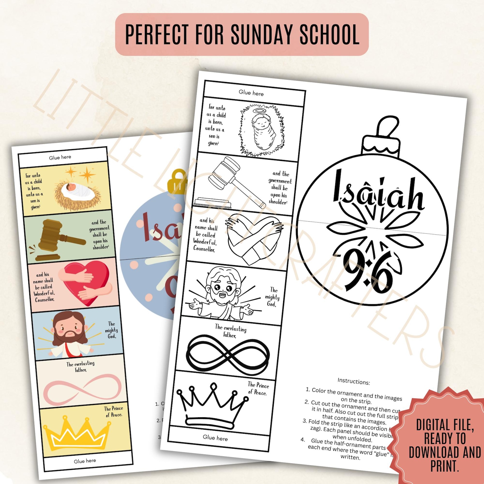 Isaiah 9:6 Folding Surprise Craft, Mini Book for Kids, Bible Printable ...