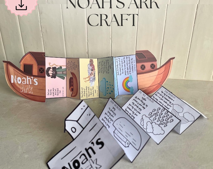 Noah's Ark Folding Surprise Craft, Noah Story for Kids, Bible Printable ...