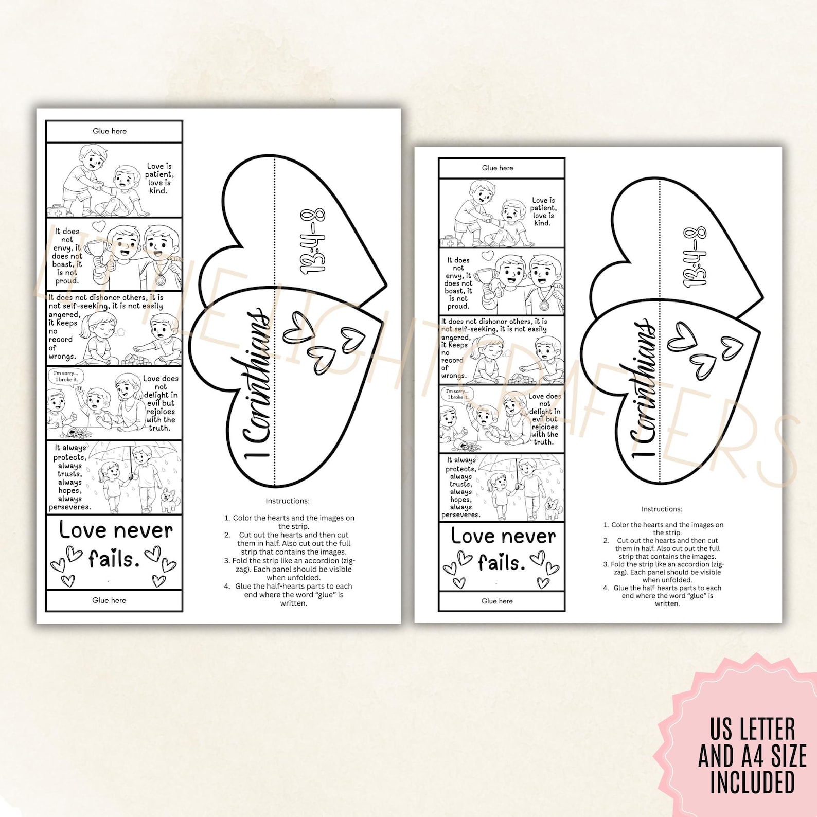 1 Corinthians 13:4-8 Folding Surprise Craft, Church Kids, Bible Verse ...