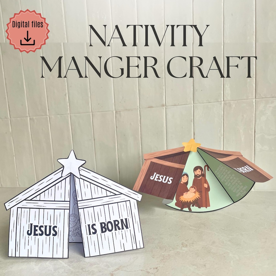 Nativity Manger Folding Surprise Craft, Christmas Story for Kids ...
