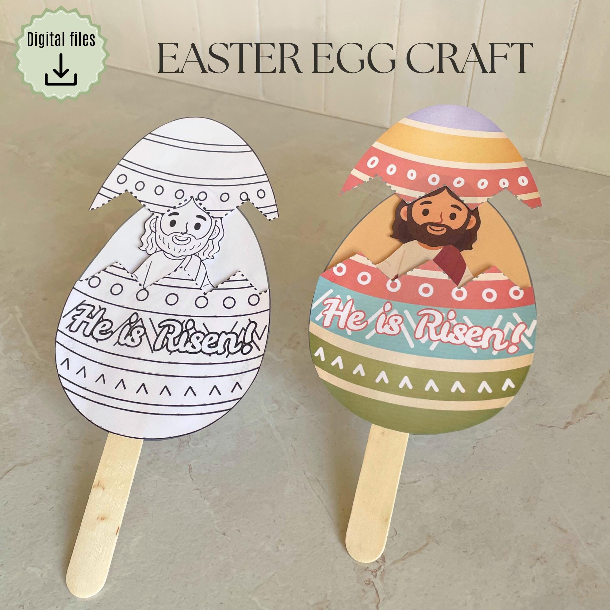 Easter Egg Craft, Holy Week Story for Kids, Bible Printable Activity ...