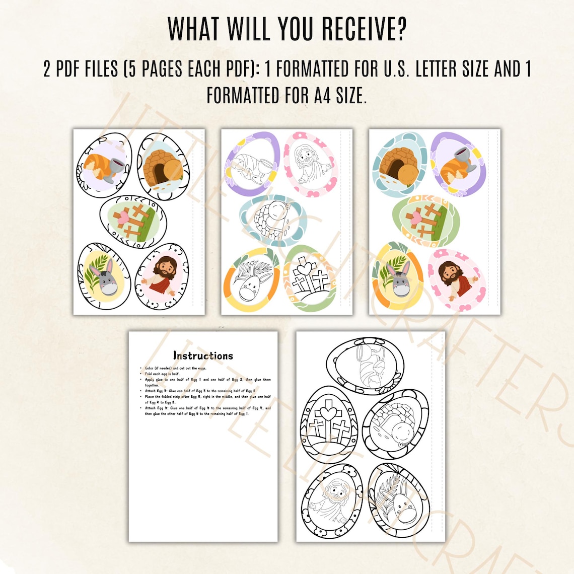 Easter Story Egg 3D Craft, Coloring Paper for Kids, Bible Printable ...