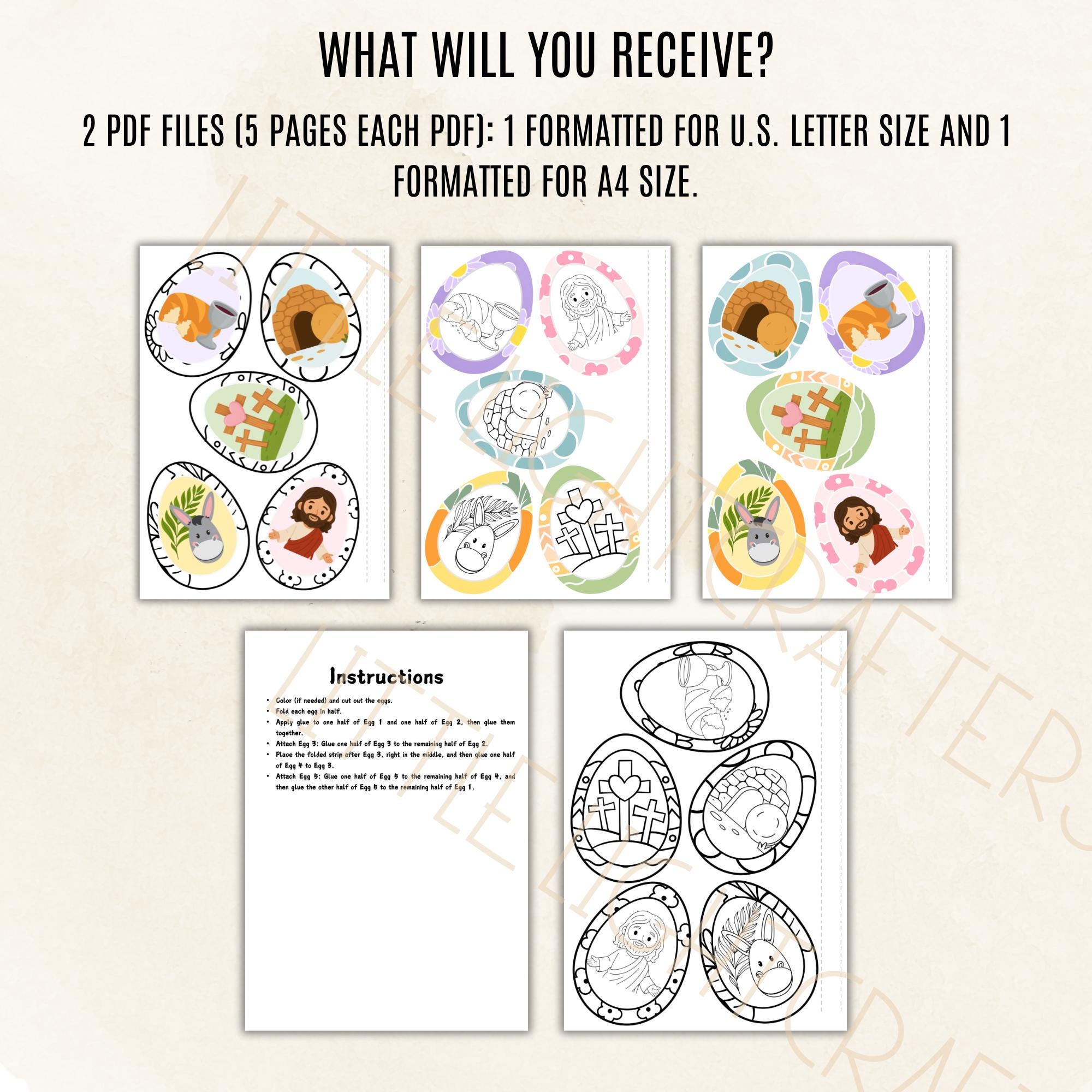Easter Story Egg 3D Craft, Coloring Paper for Kids, Bible Printable ...