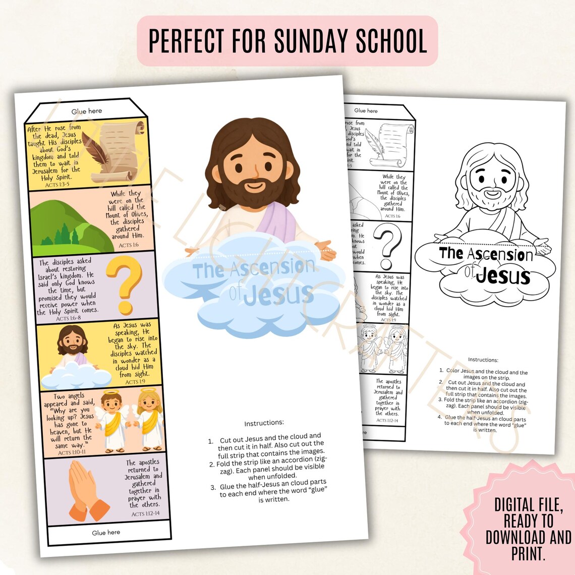The Ascension of Jesus Folding Surprise Craft, Jesus Ascending Story ...
