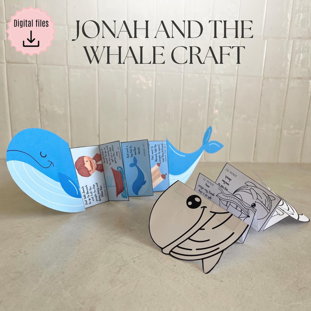 Jonah and the Whale Folding Surprise Craft, Jonah Story for Kids, Bible ...