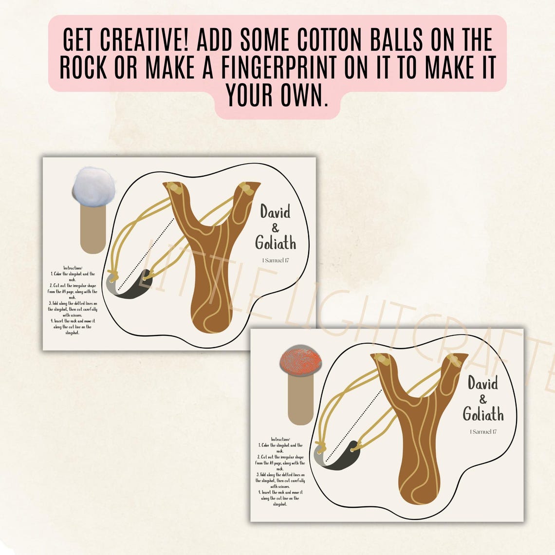 David & Goliath Slingshot Craft, David and Goliath Story for Kids ...