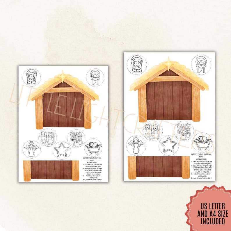 Nativity Pocket Craft, Christmas Story for Kids, Bible Printable ...