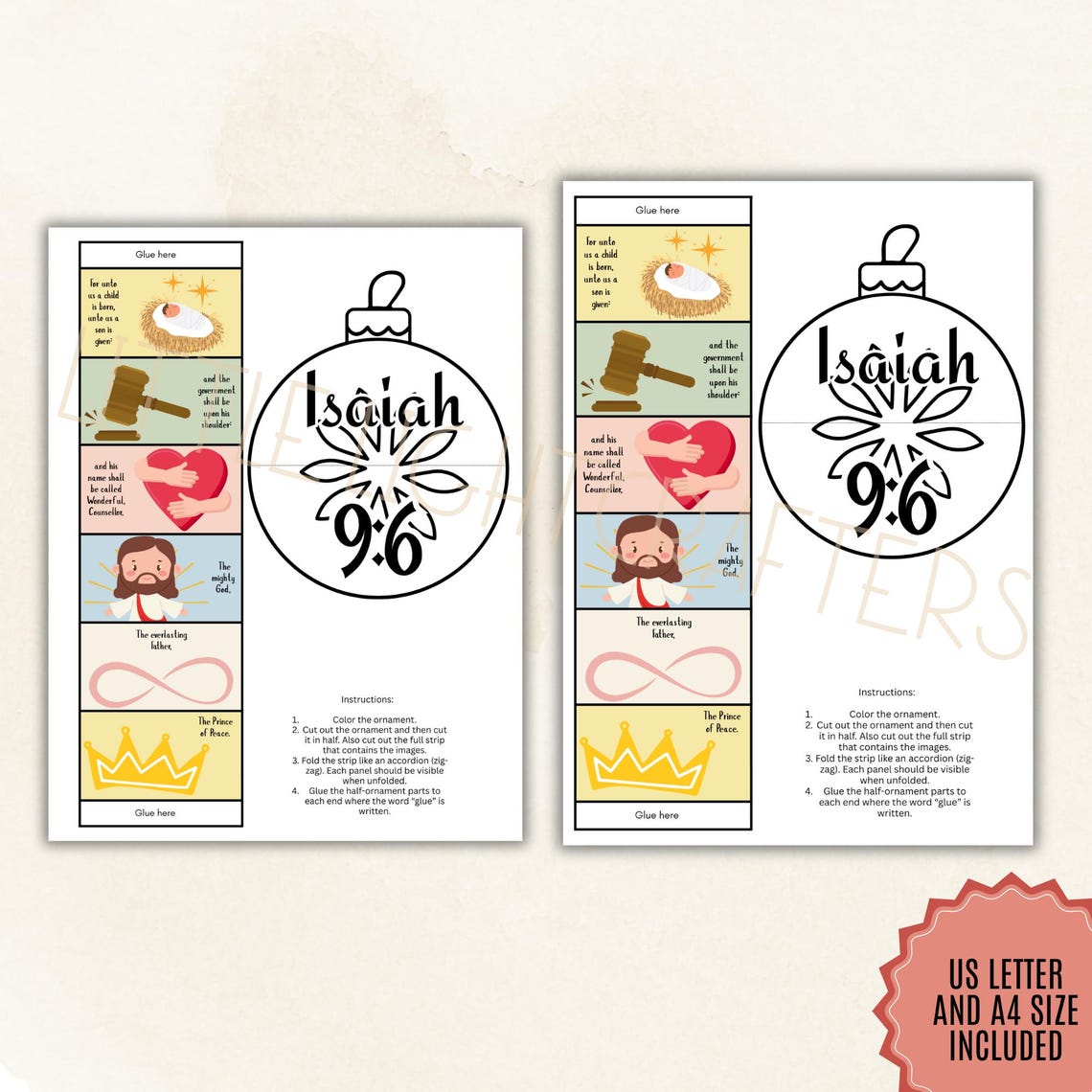 Isaiah 9:6 Folding Surprise Craft, Mini Book for Kids, Bible Printable ...