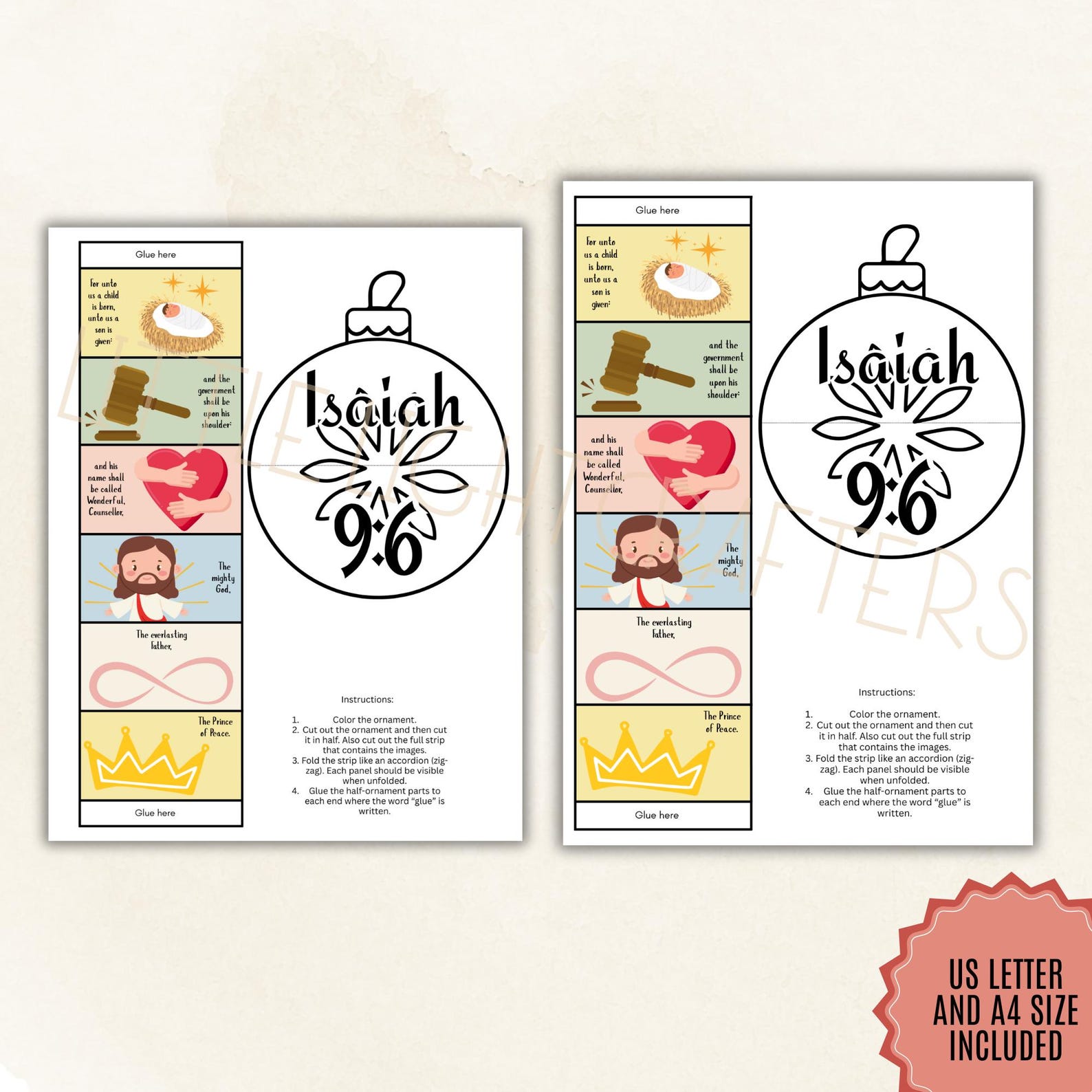 Isaiah 9:6 Folding Surprise Craft, Mini Book for Kids, Bible Printable ...