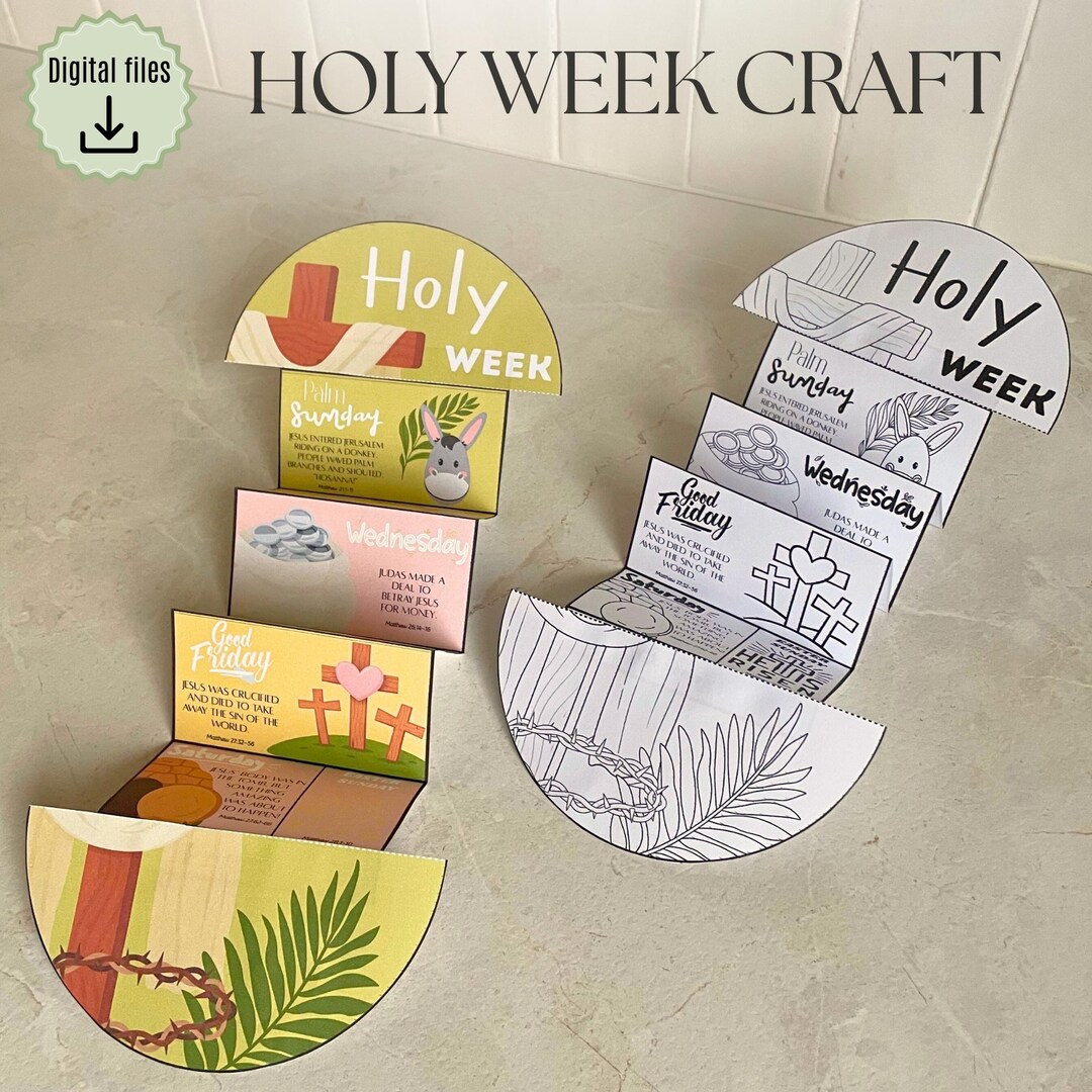 Holy Week Countdown Folding Surprise Craft, Easter Story for Kids ...