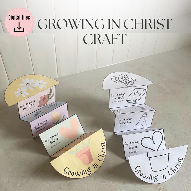 Growing in Christ Folding Surprise Craft, Jesus Follower, Kids Bible ...