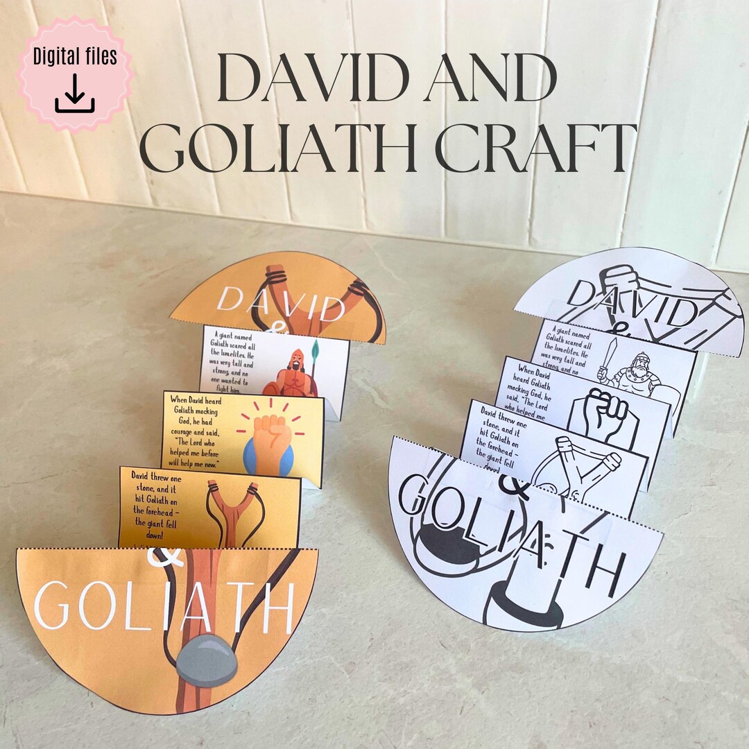 David and Goliath Folding Surprise Craft, David and Goliath Story for ...