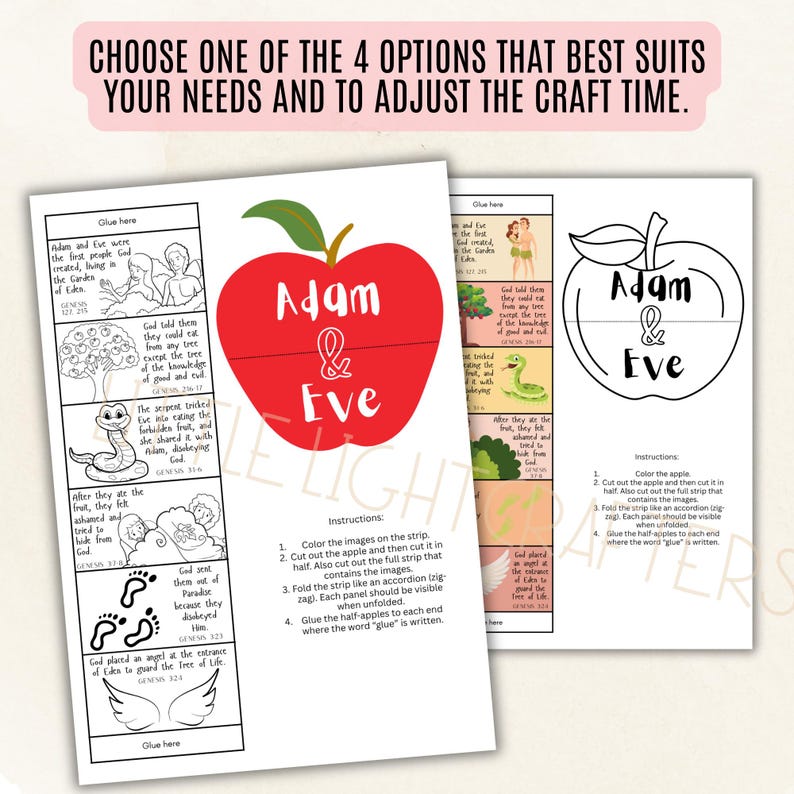 Adam and Eve Folding Surprise Craft, Adam and Eve Story for Kids, Bible ...