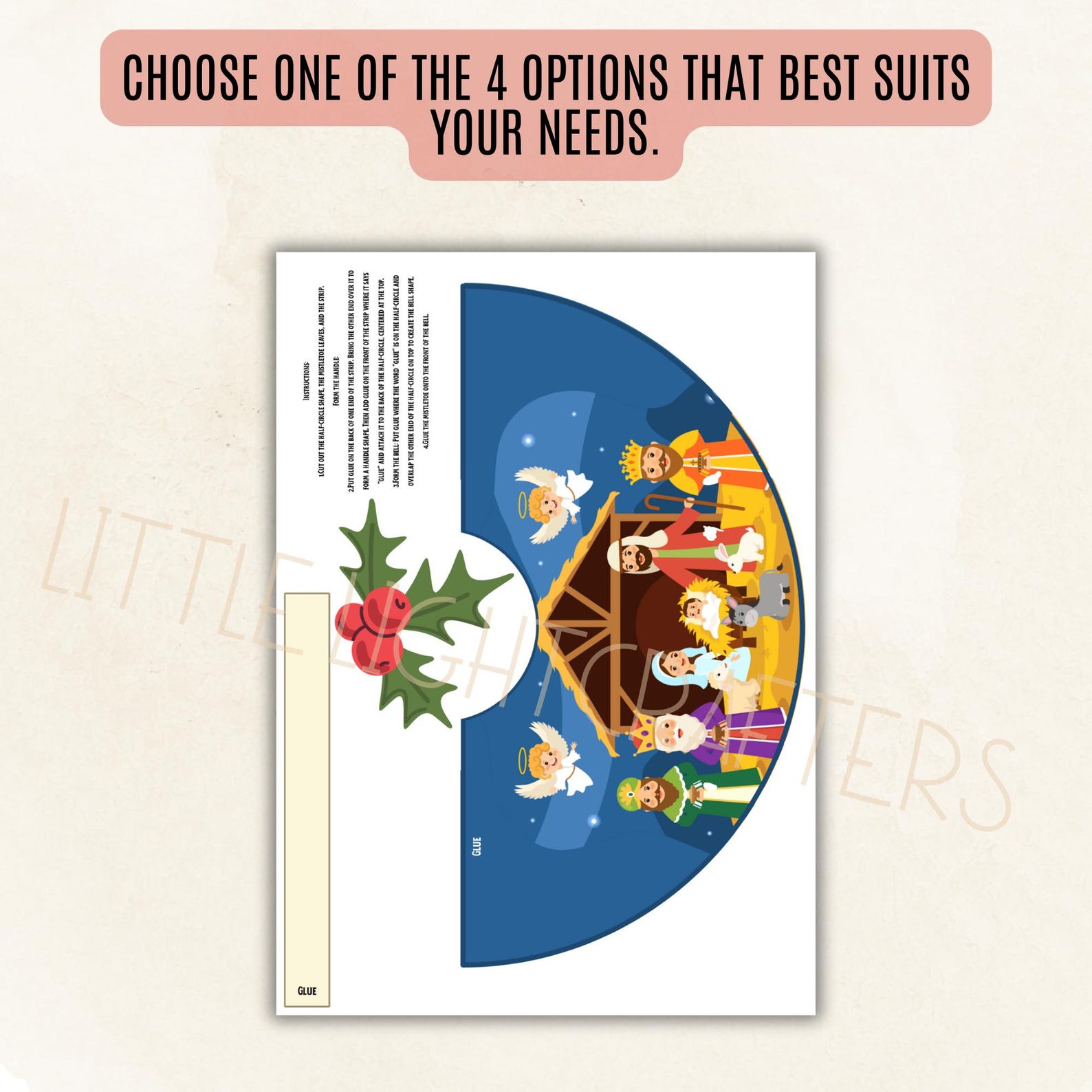 Nativity Bell Craft, Christmas Story for Kids, Bible Printable Activity ...