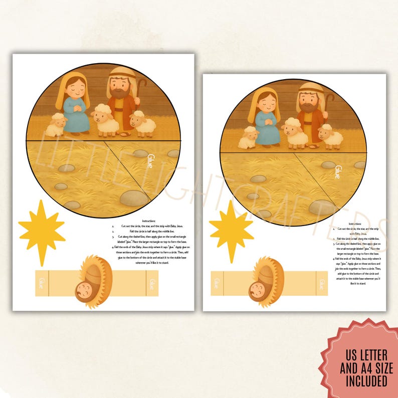 Nativity 3D Scene Craft, Christmas Story for Kids, Bible Printable ...
