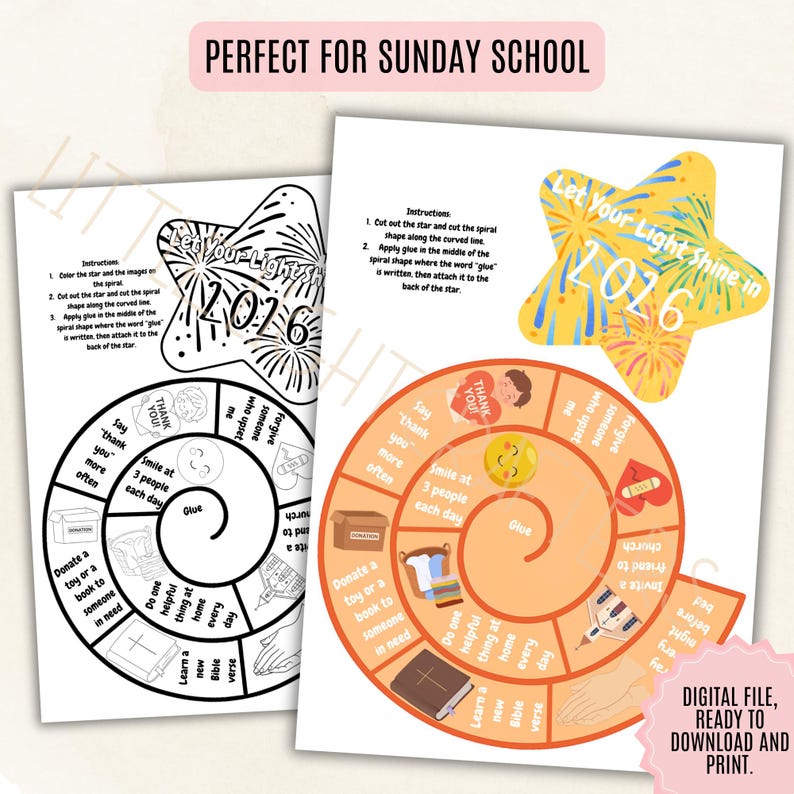 New Year Resolutions Spiral Craft, Christian Kids New Year Resolutions ...