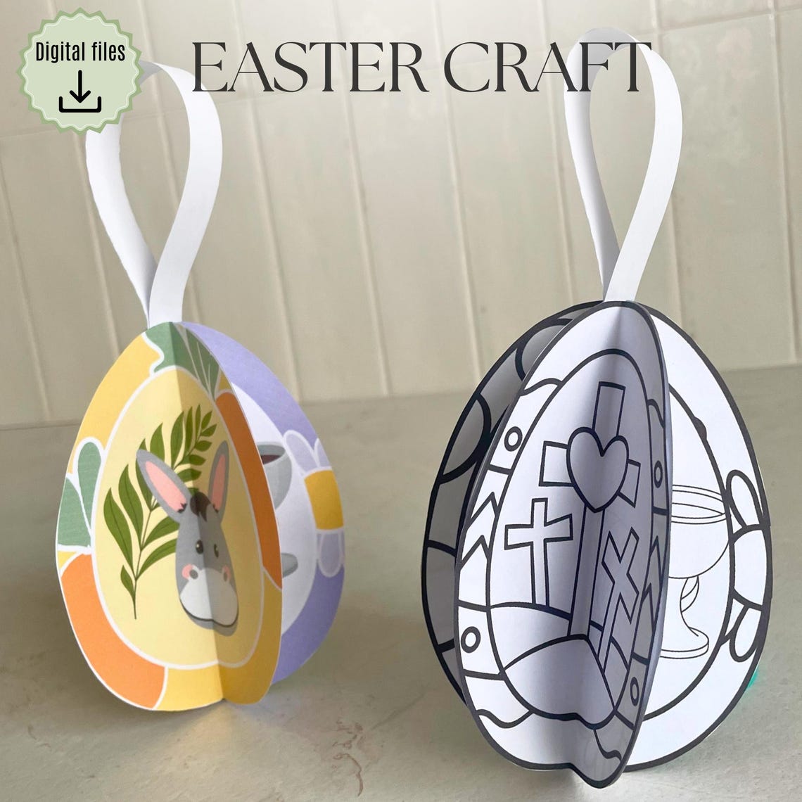 Easter Story Egg 3D Craft, Coloring Paper for Kids, Bible Printable ...