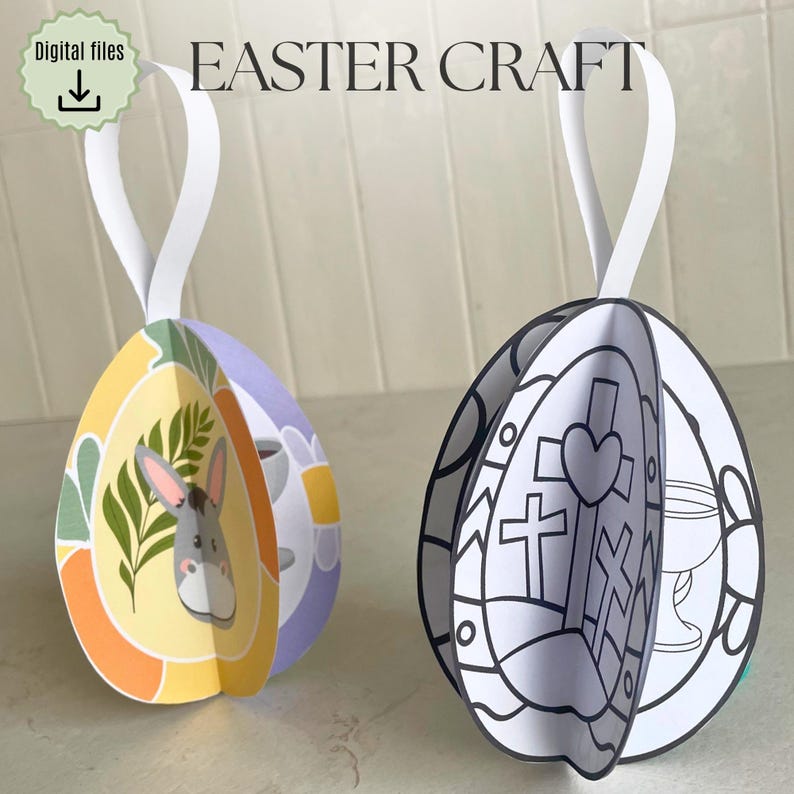 Easter Story Egg 3D Craft, Coloring Paper for Kids, Bible Printable ...