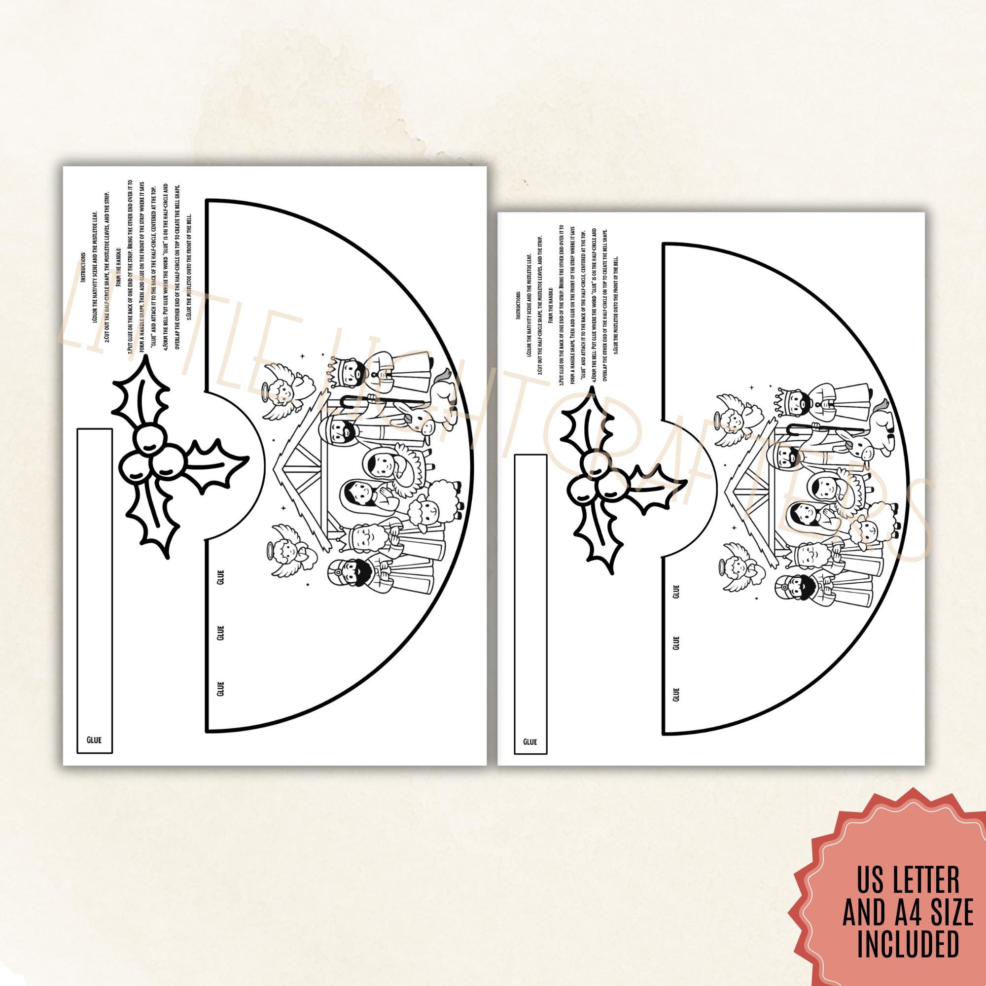 Nativity Bell Craft, Christmas Story for Kids, Bible Printable Activity ...
