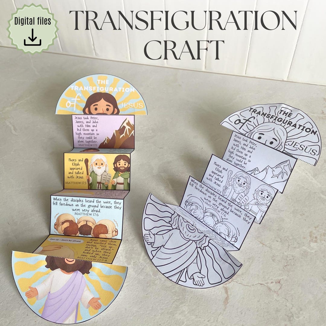 The Transfiguration of Jesus Folding Surprise Craft, Story for Kids ...
