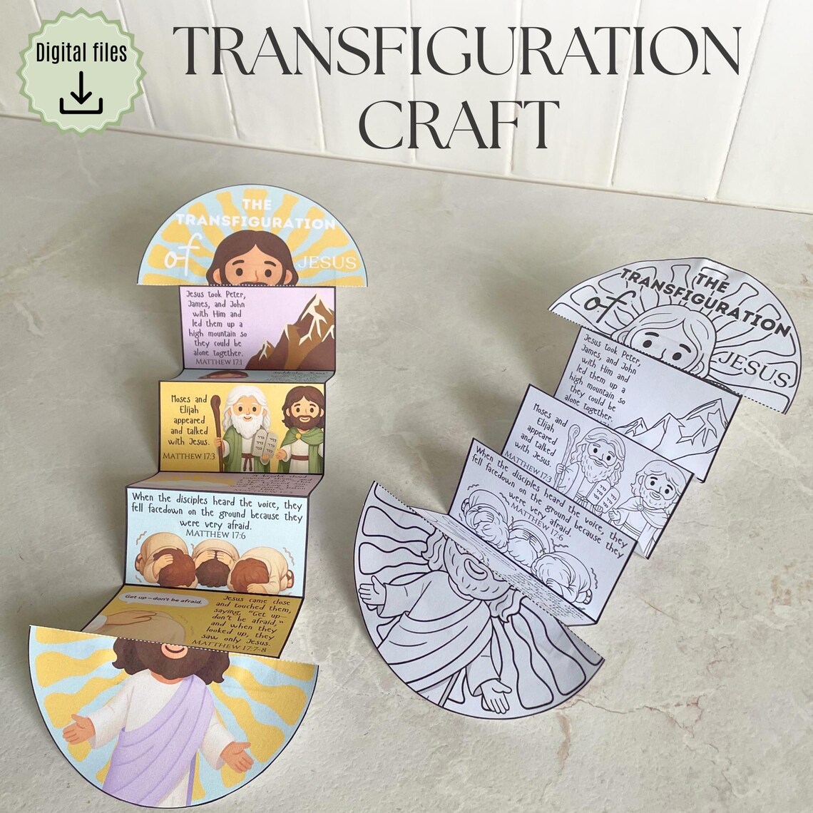 The Transfiguration of Jesus Folding Surprise Craft, Story for Kids ...