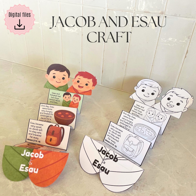 Jacob and Esau Folding Surprise Craft, Jacob Story for Kids, Bible ...