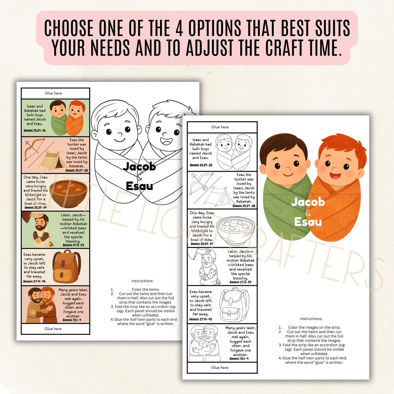 Jacob and Esau Folding Surprise Craft, Jacob Story for Kids, Bible ...