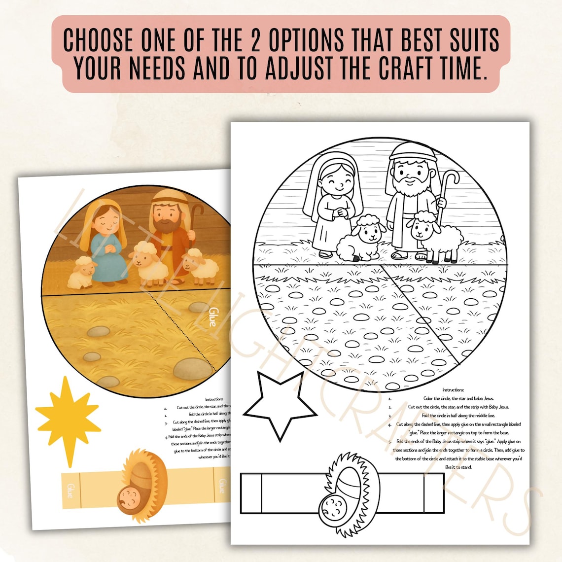 Nativity 3D Scene Craft, Christmas Story for Kids, Bible Printable ...