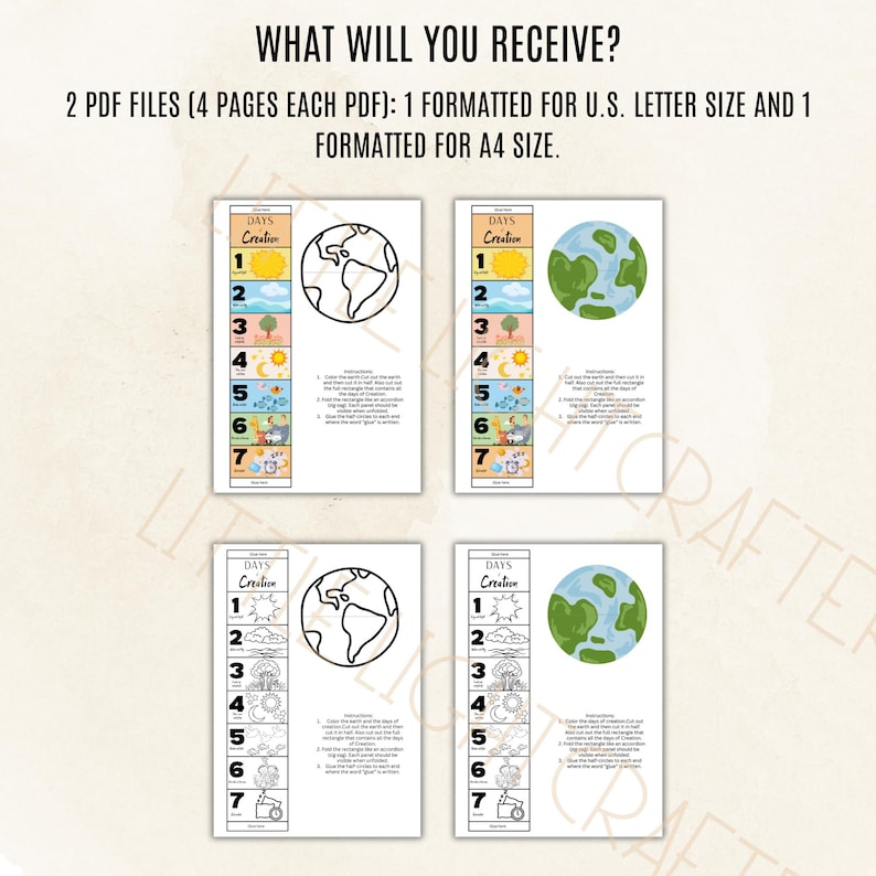 7 Days of Creation Folding Surprise Craft, the Creation Story for Kids ...