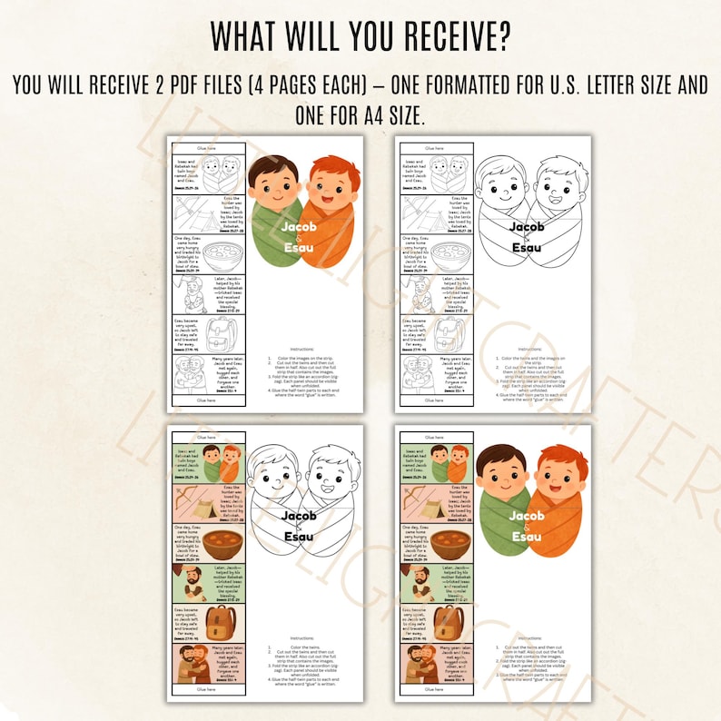 Jacob and Esau Folding Surprise Craft, Jacob Story for Kids, Bible ...