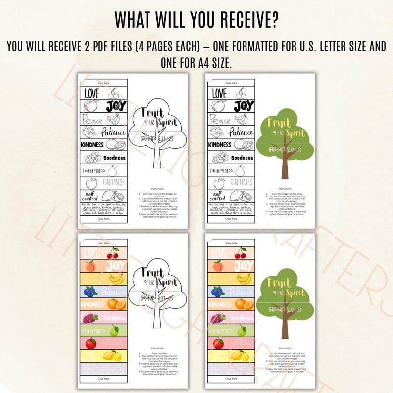 Fruit of the Spirit Folding Surprise Craft, Galatians 5:22-23 for Kids ...