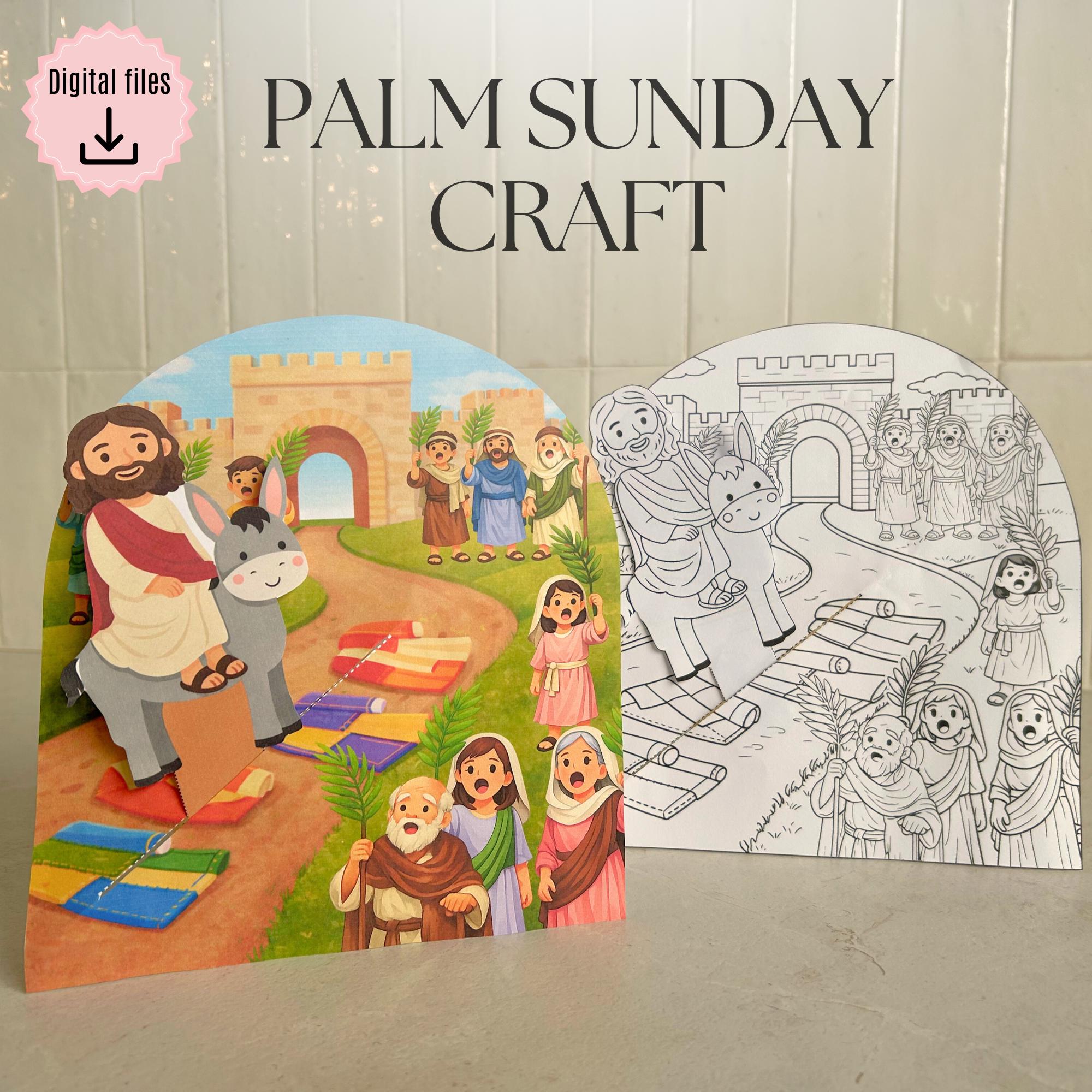 Palm Sunday Interactive Craft, Holy Week Story for Kids, Bible ...