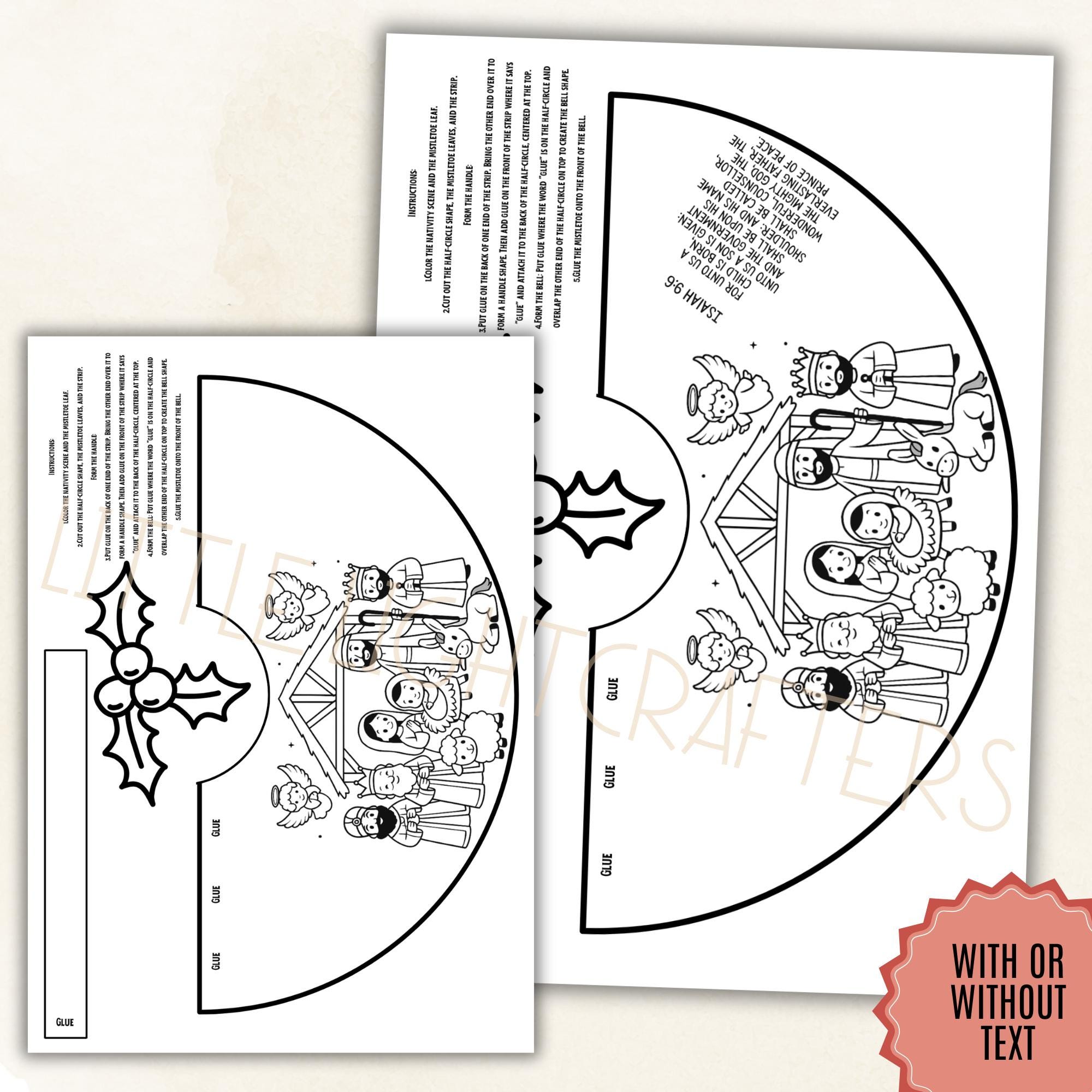 Nativity Bell Craft, Christmas Story for Kids, Bible Printable Activity ...