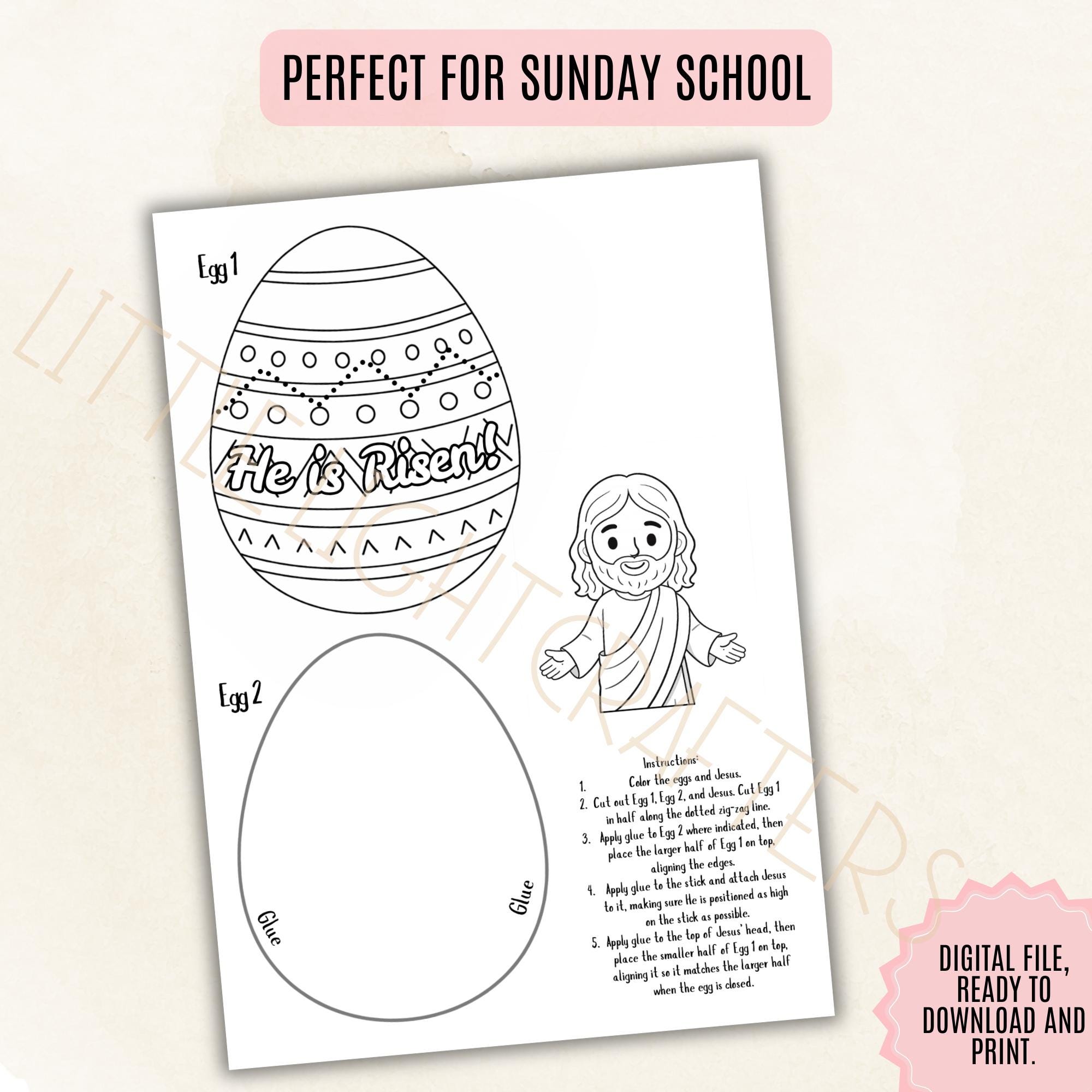 Easter Egg Craft, Holy Week Story for Kids, Bible Printable Activity ...