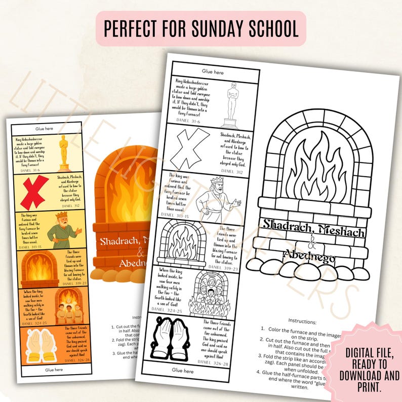 Fiery Furnace Folding Surprise Craft, Shadrach Meshach and Abednego ...