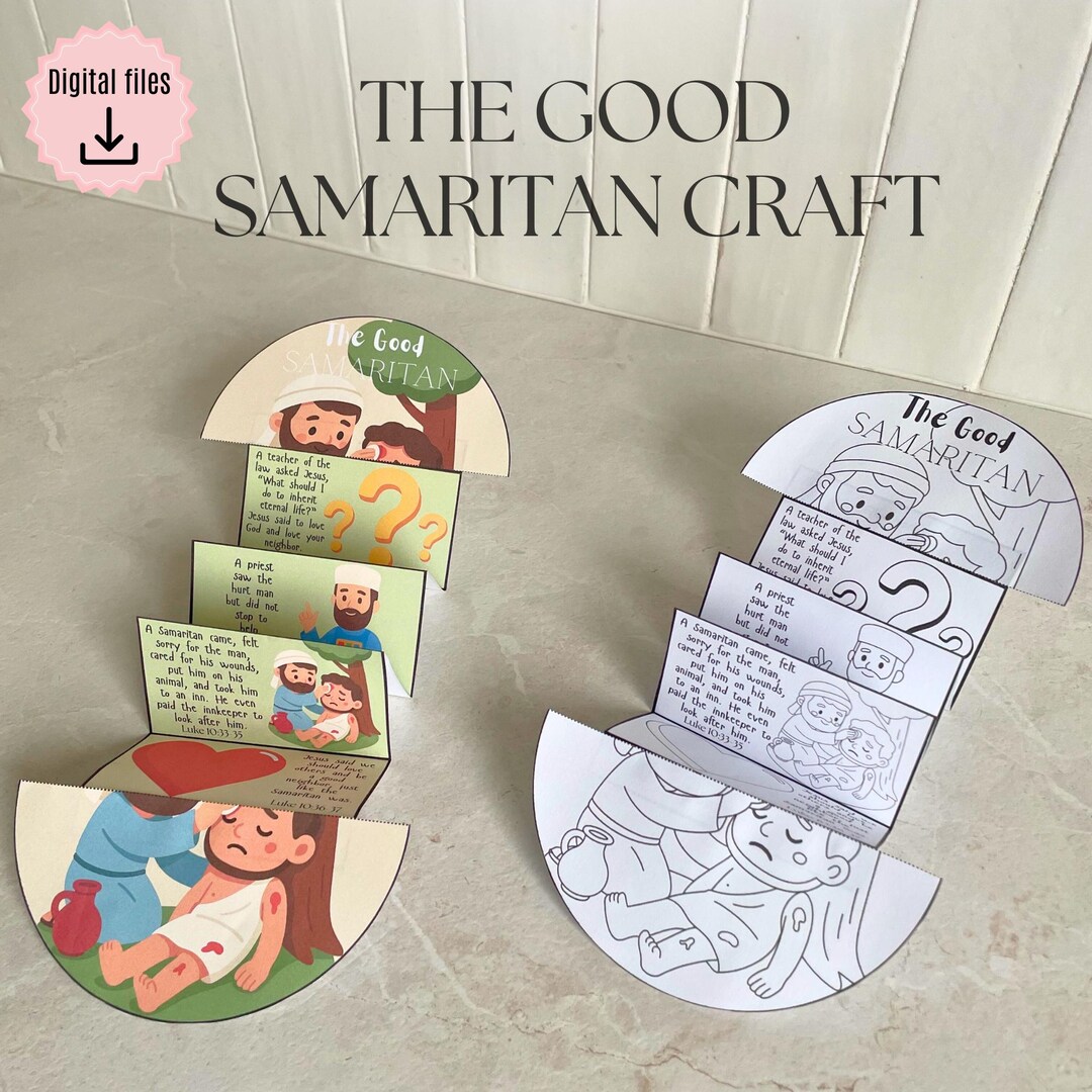The Good Samaritan Folding Surprise Craft, Jesus Parables Story for ...