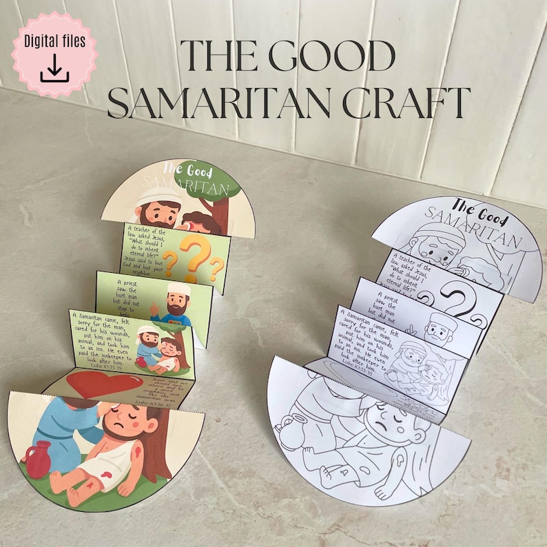 The Good Samaritan Folding Surprise Craft, Jesus Parables Story for ...