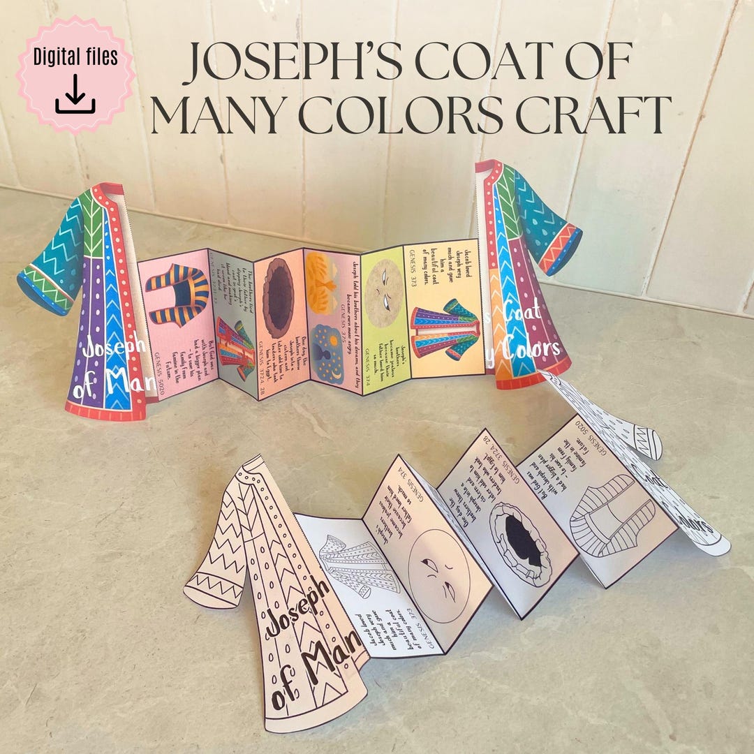 Joseph’s Coat of Many Colors Folding Surprise Craft, Joseph Story for ...