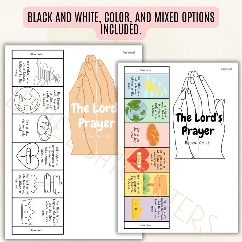 The Lord's Prayer Folding Surprise Craft, Church Story for Kids, Bible ...