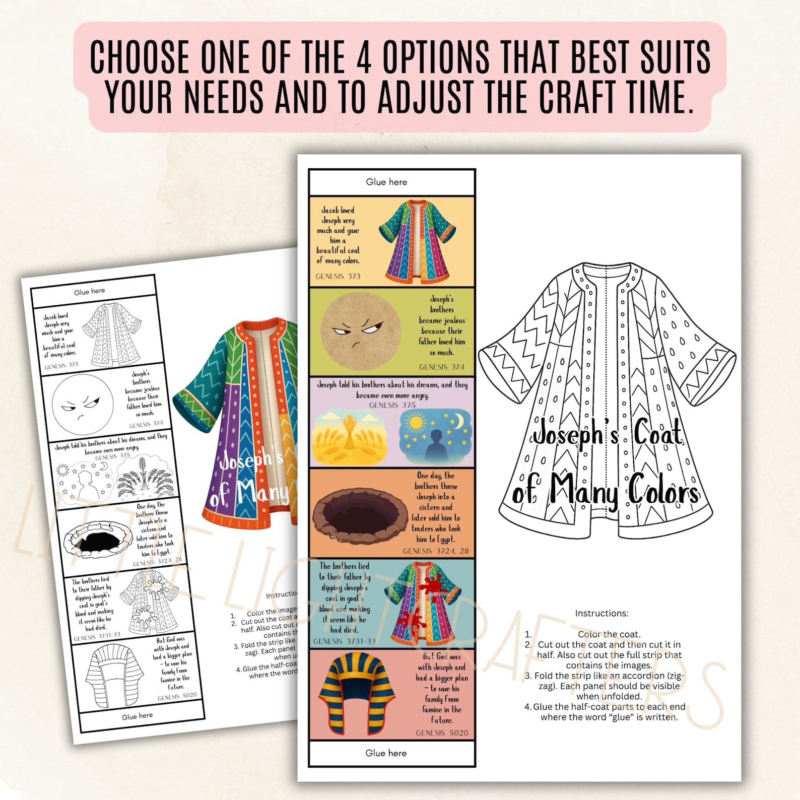 Joseph’s Coat of Many Colors Folding Surprise Craft, Joseph Story for ...