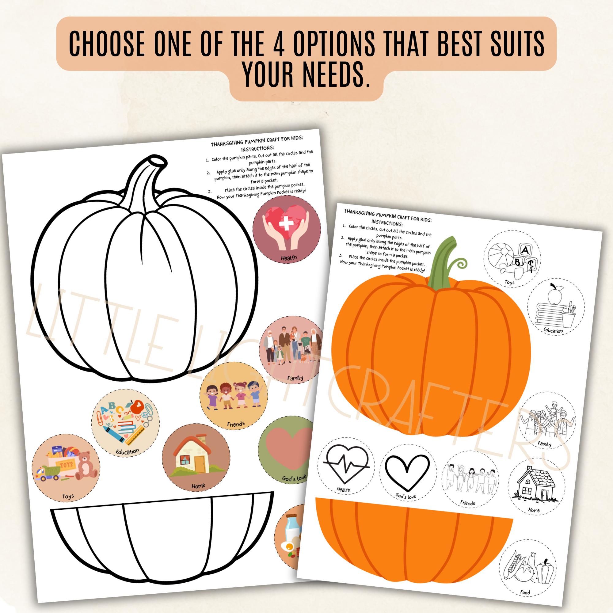 Thanksgiving Pumpkin Pocket Craft, Be Grateful Craft, Christian ...